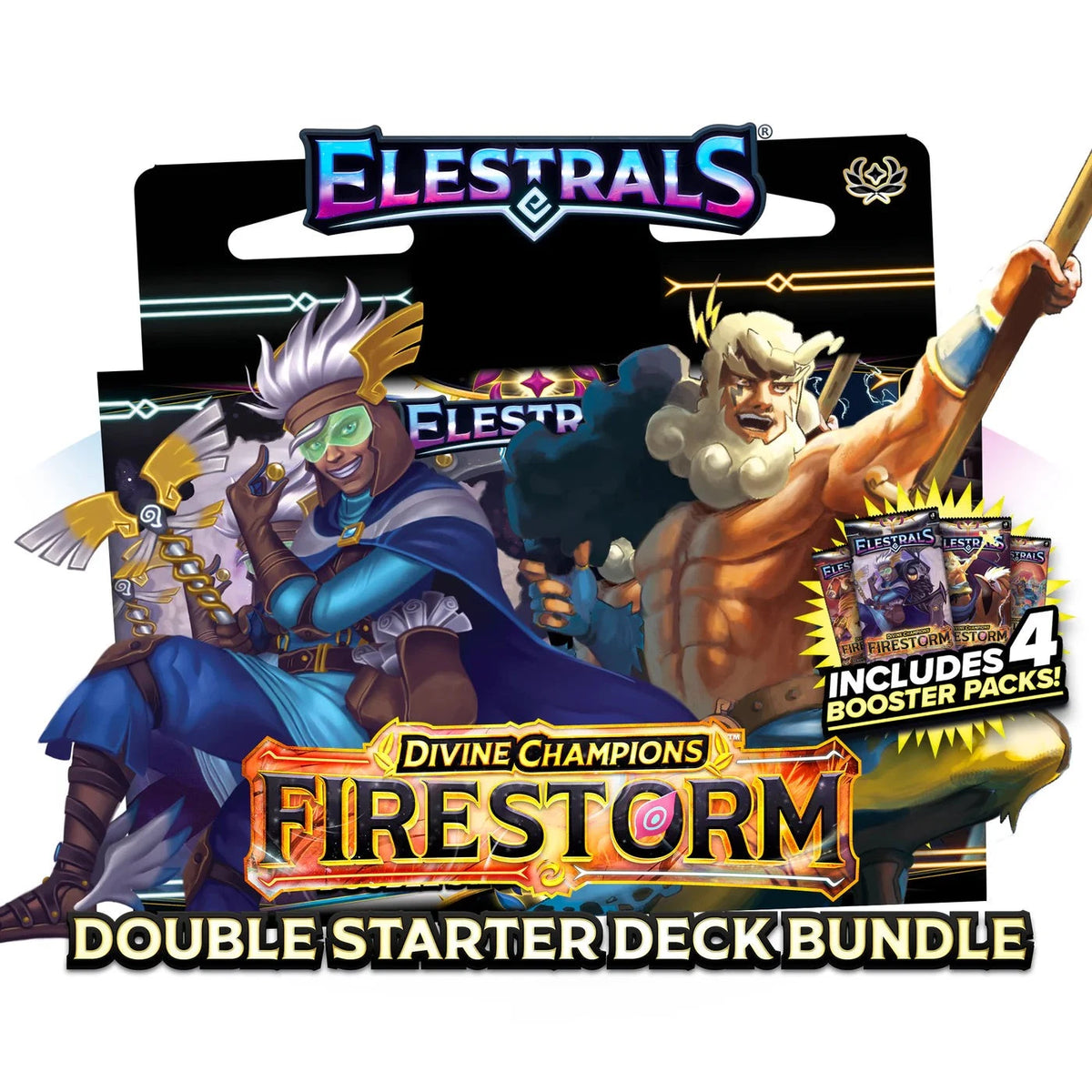 Elestrals Firestorm Hermes vs. Zeus Double Starter Deck Bundle with 4 Packs